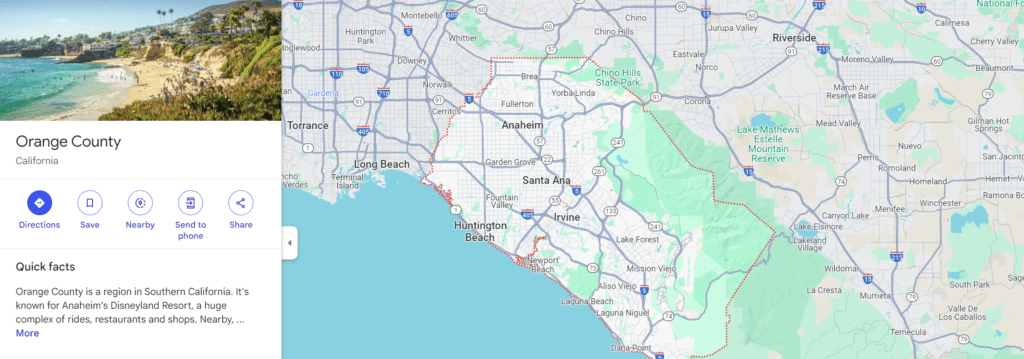 Orange County Service Areas - Orange Restoration San Diego